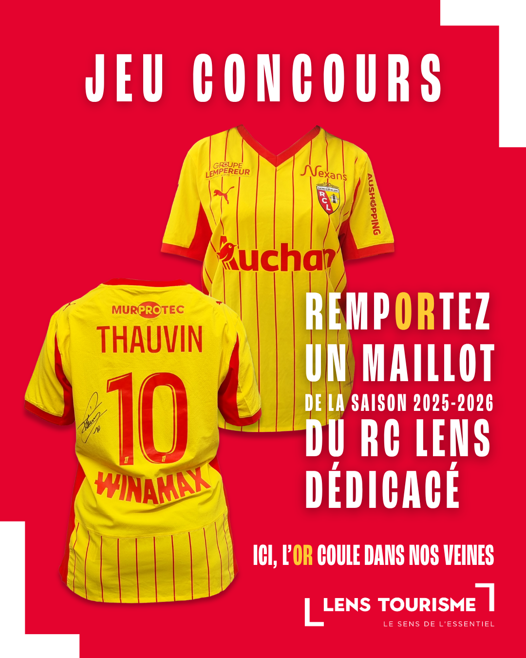 Jeu concours Maillots dédicacés - Office de Tourisme Lens Lievin Henin ...