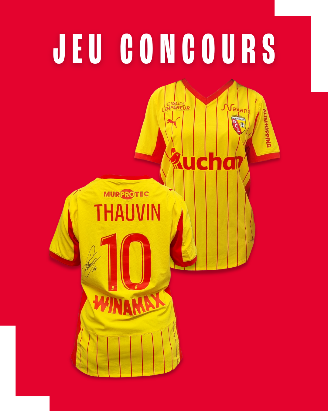 Jeu concours Maillots dédicacés - Office de Tourisme Lens Lievin Henin ...